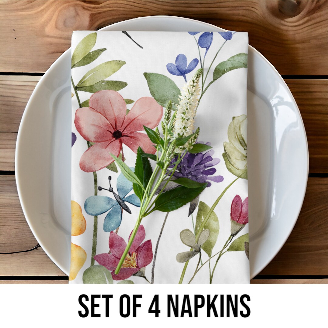 Colorful Spring Flower Napkins Home Decor Easter Brunch Napkin for ...