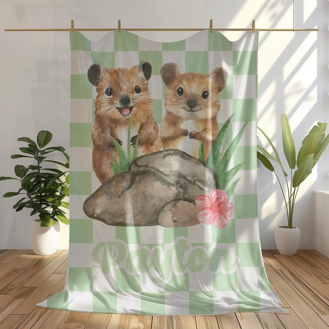 Personalized Quokka Blanket Velveteen Plush, Custom Quokka Lover Sofa ...