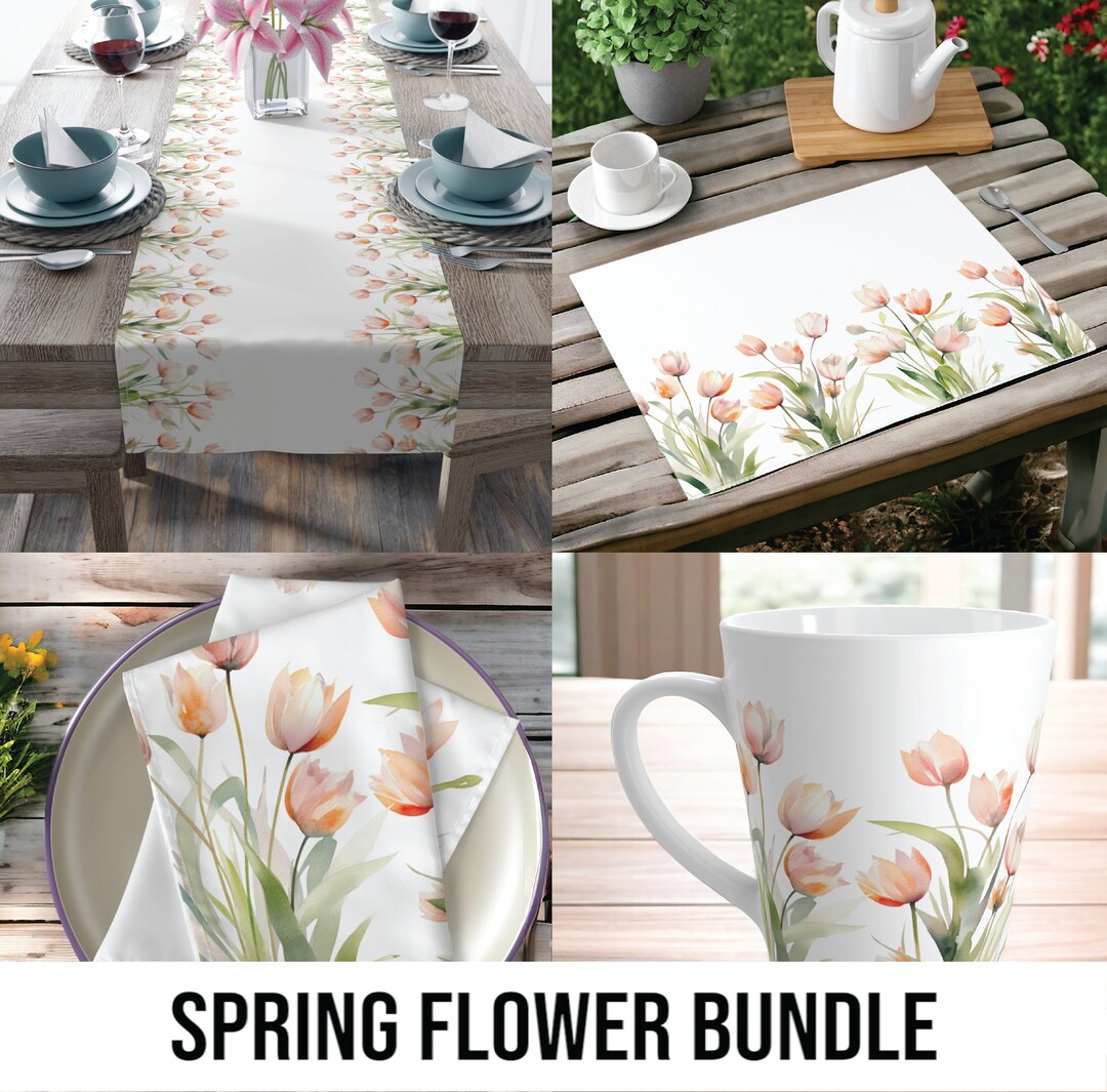 Tulip Spring Flower Table Decor Bundle Easter Celebration Home Decor ...