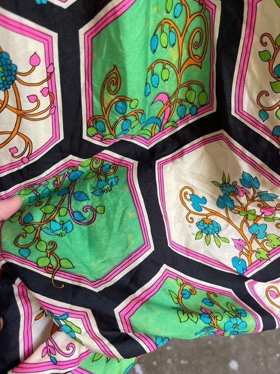 Vintage 60s neon and black floral maxi dress - Gem