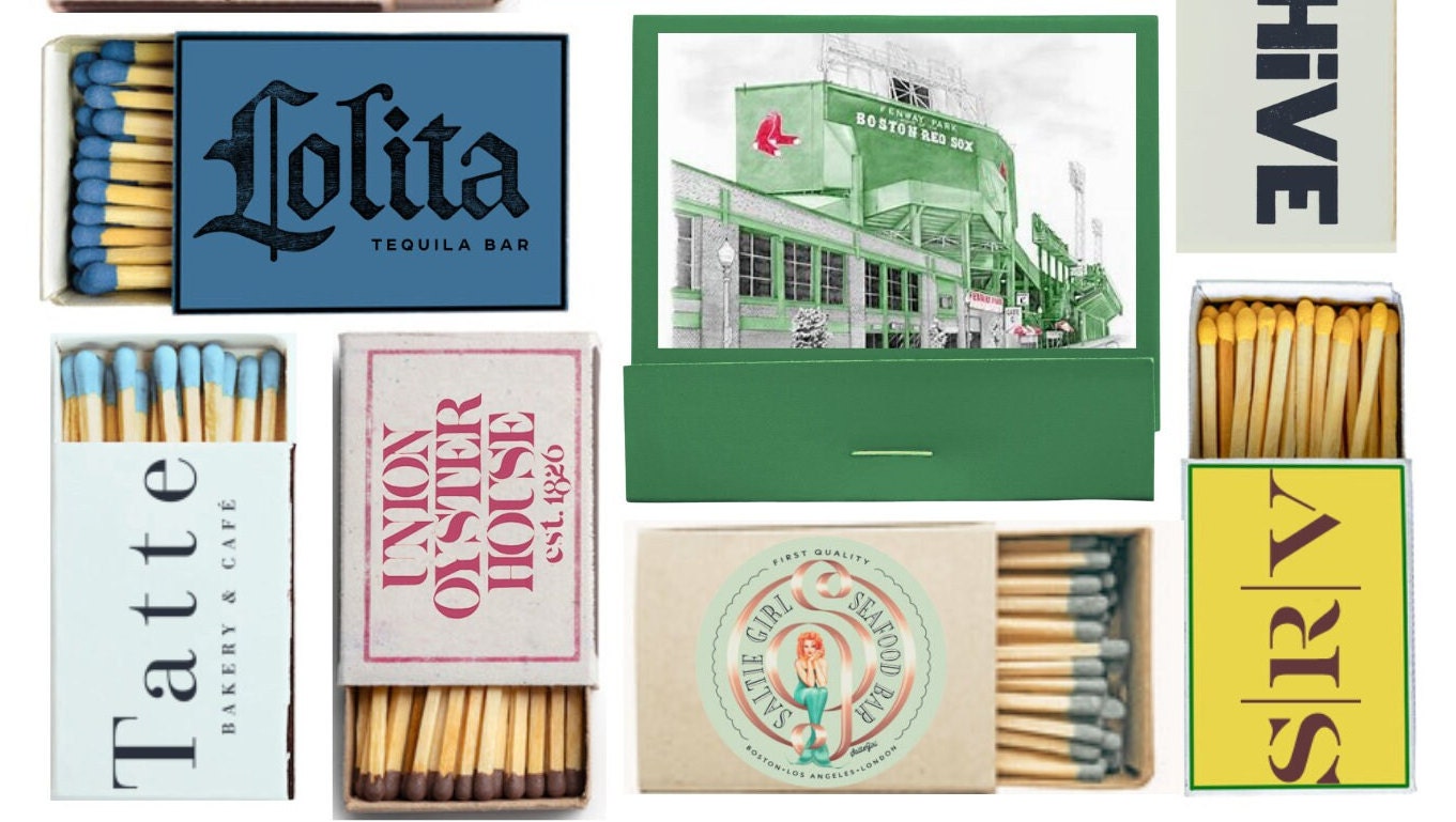 Boston Matchbook Print - Etsy