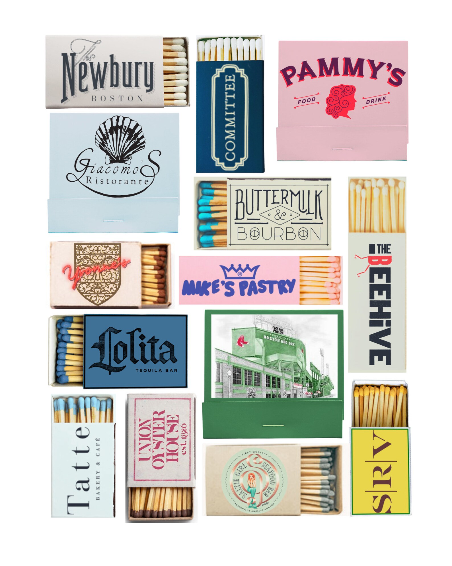 Boston Matchbook Print - Etsy