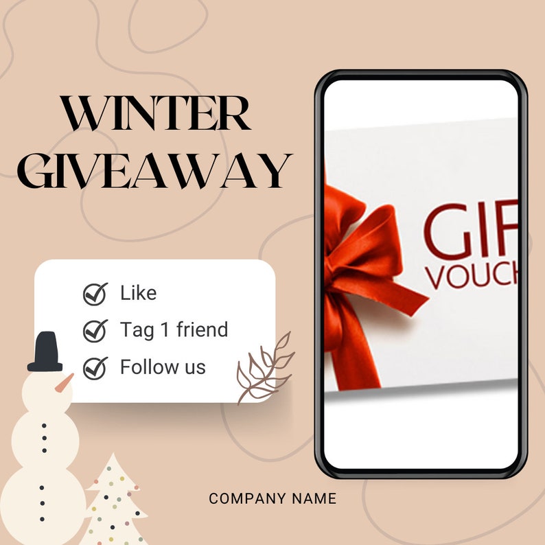 Winter Giveaway Template - Etsy