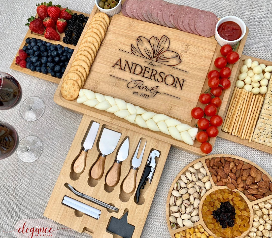 Custom Extra Large Charcuterie Board Set, Personalized Wedding Gift for ...