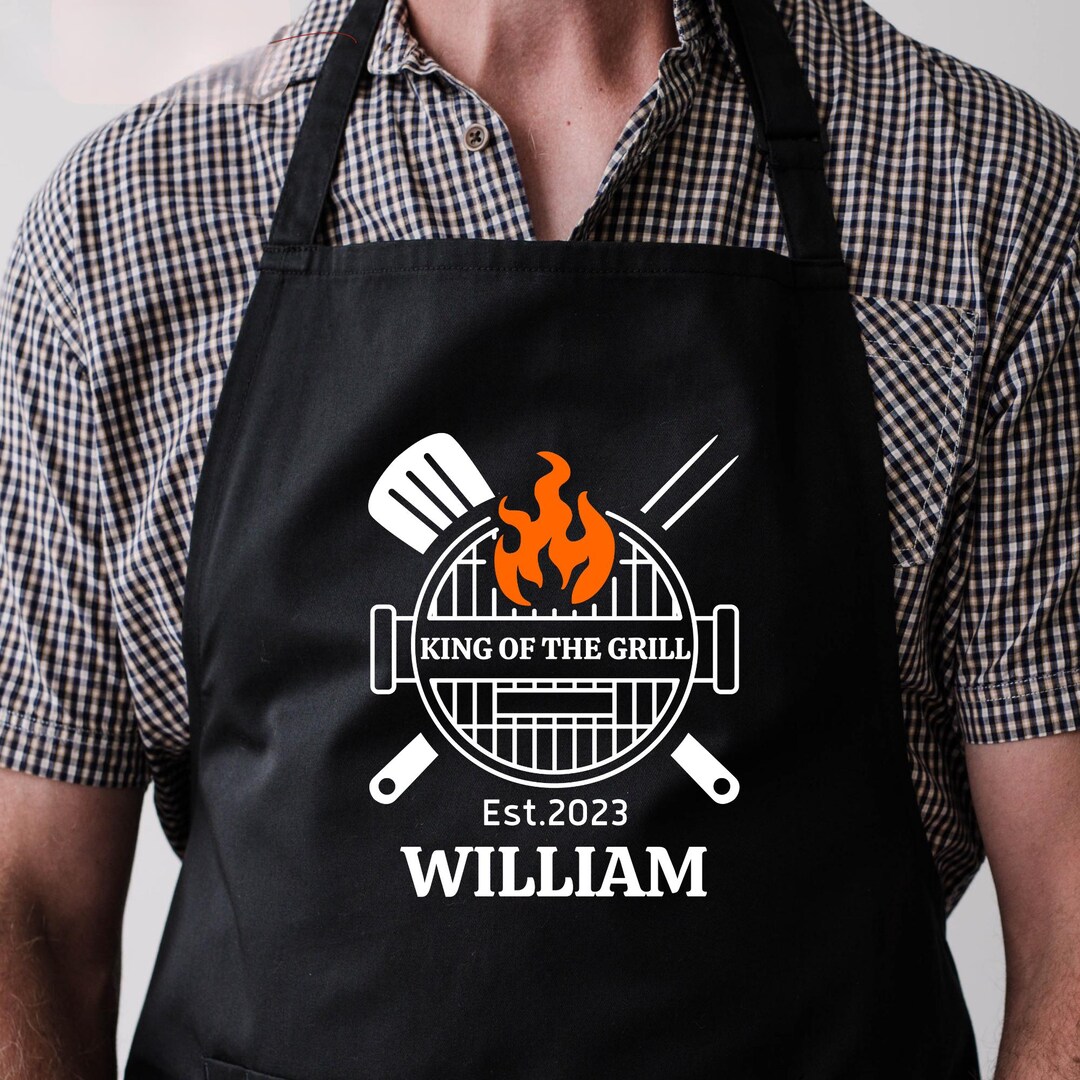 Custom Grill Dad Apron Fathers Day Gift, King of the Grill Apron, BBQ ...