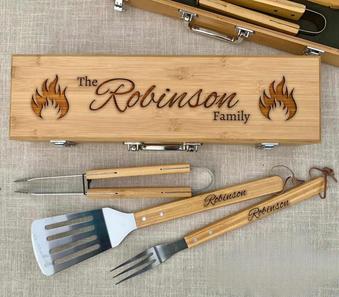 Custom Family Reunion BBQ Set Christmas Gift, Engraved Barbecue ...