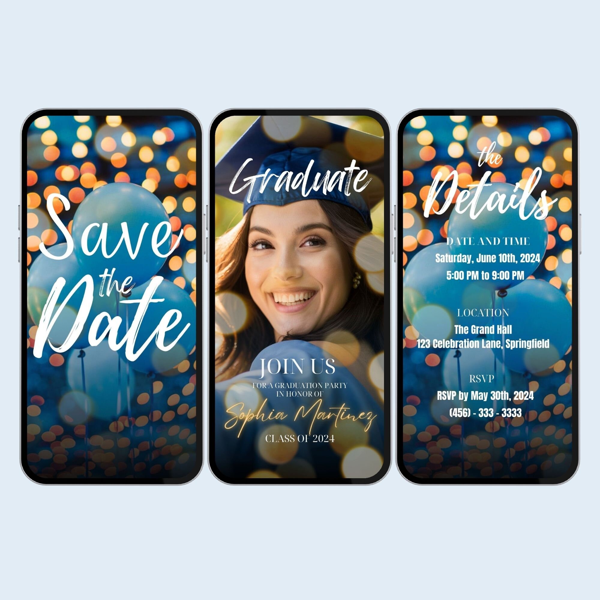 Animated Invitation Template, Grad Party Invitation Video, 2024 ...