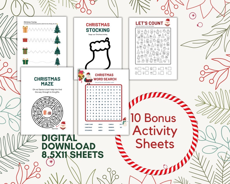 Christmas Alphabet Coloring Sheets - Etsy