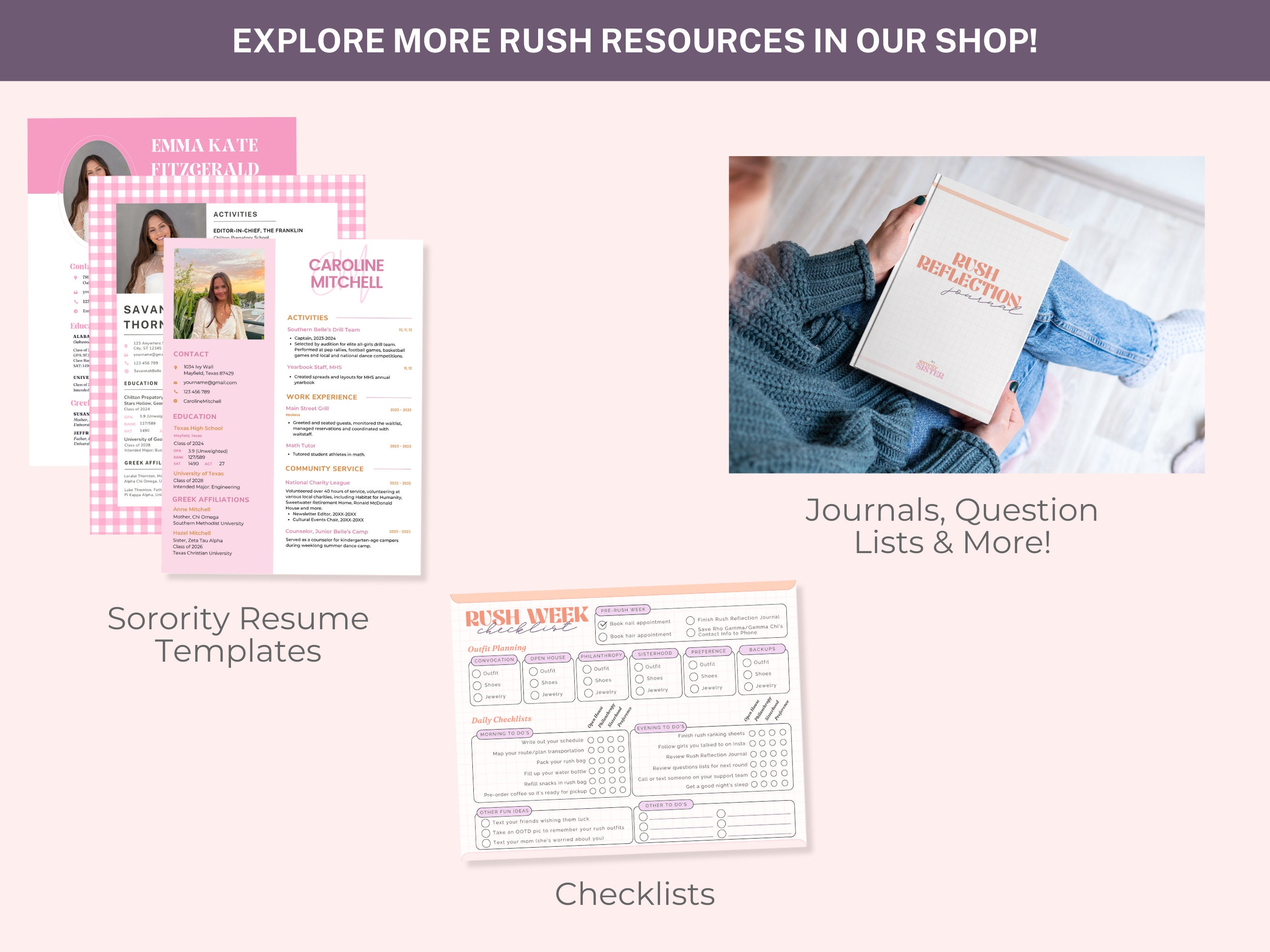 Sorority Rush Bag Packing List - Etsy