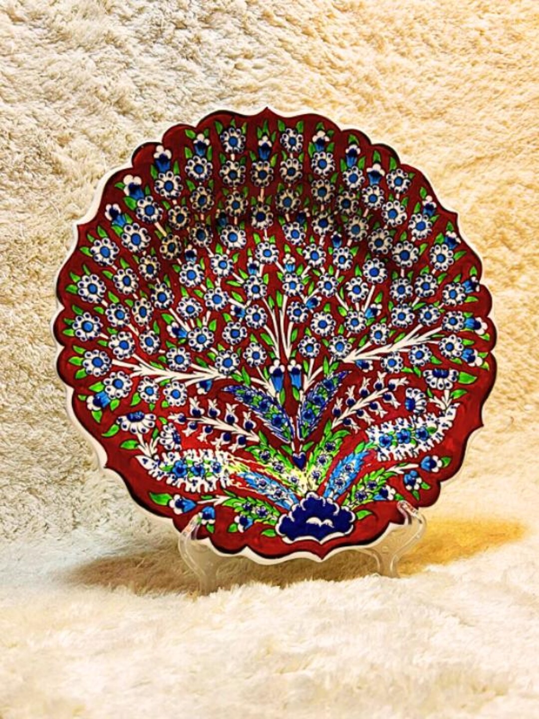 Turkish Tile Art , Cini Turkish Tile , Turkish Tile Handmade, Tree of ...