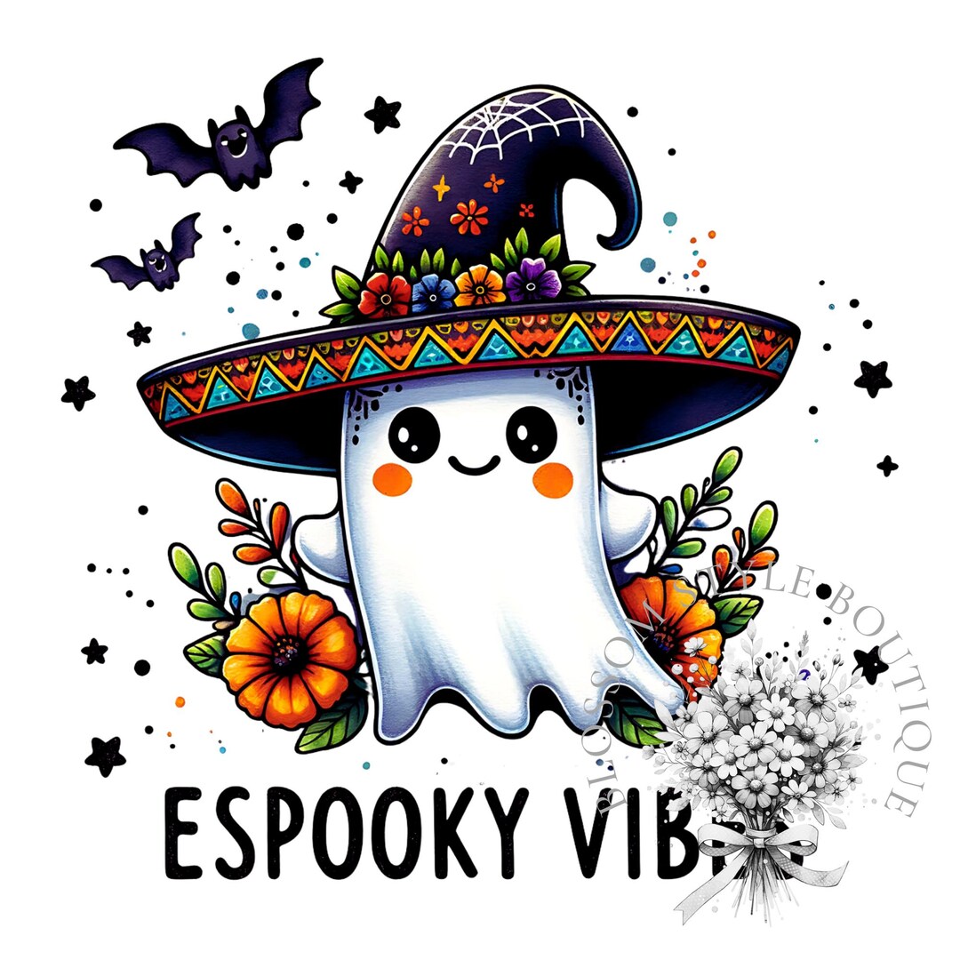 Espooky Vibes Ghost PNG Fantasma Spanish Ghost Shirt Cute Mexican ...