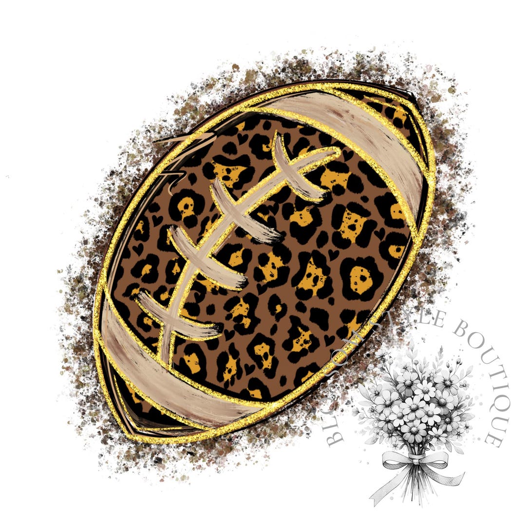 Leopard Football PNG Football Team PNG Cute Football Shirt DTF Hand ...