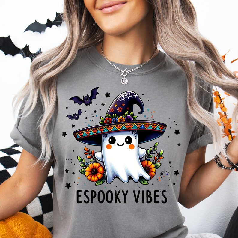 Espooky Vibes Ghost PNG Fantasma Spanish Ghost Shirt Cute Mexican ...