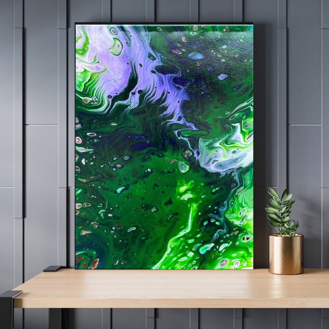 Unique, Beautiful Acrylic Fluid Painting 12"x 16" - Etsy