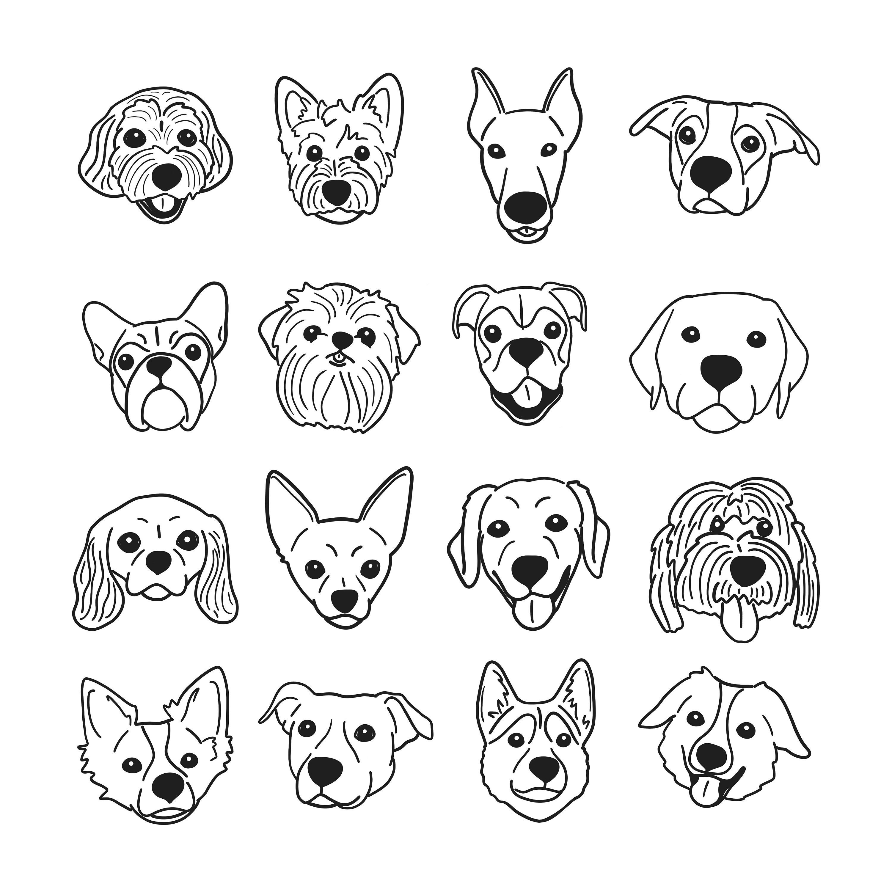 Minimal Line Art Dog Drawings - Etsy UK
