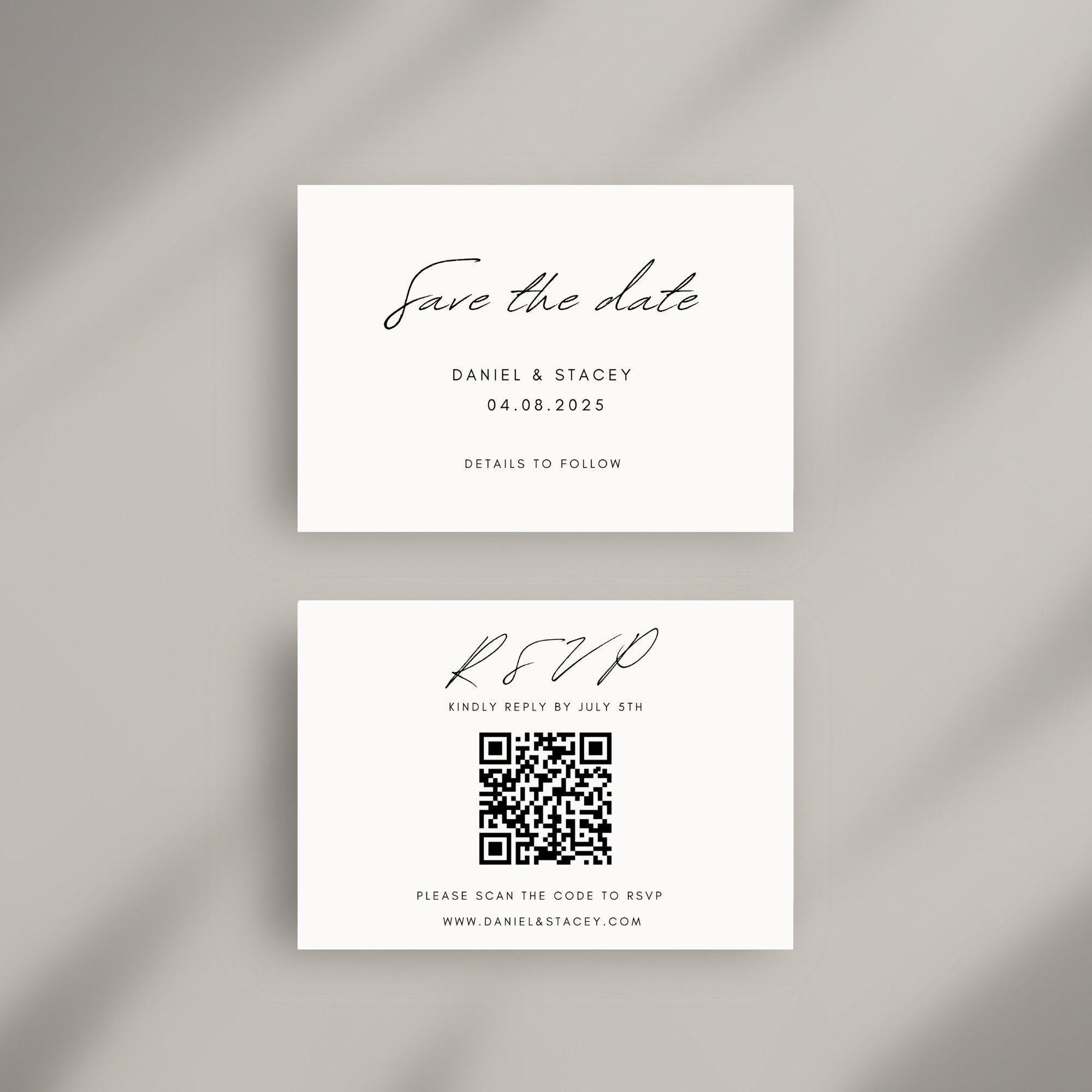 EMMA Minimalist Wedding Invitation Bundle | Easy to Edit Canva Template ...