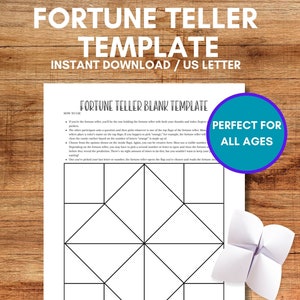 Fortune Teller Template / Instant PDF Download / Stress Catcher for ...