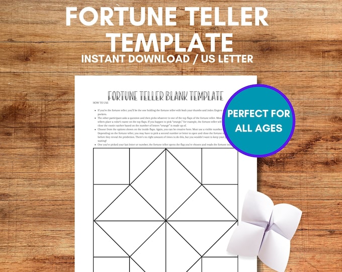Blank Cootie Catcher Template, Editable Cootie Catcher, Printable ...