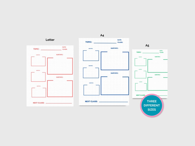 Boxing Method Note-taking Templates | US Letter, A4, A5 (digital ...