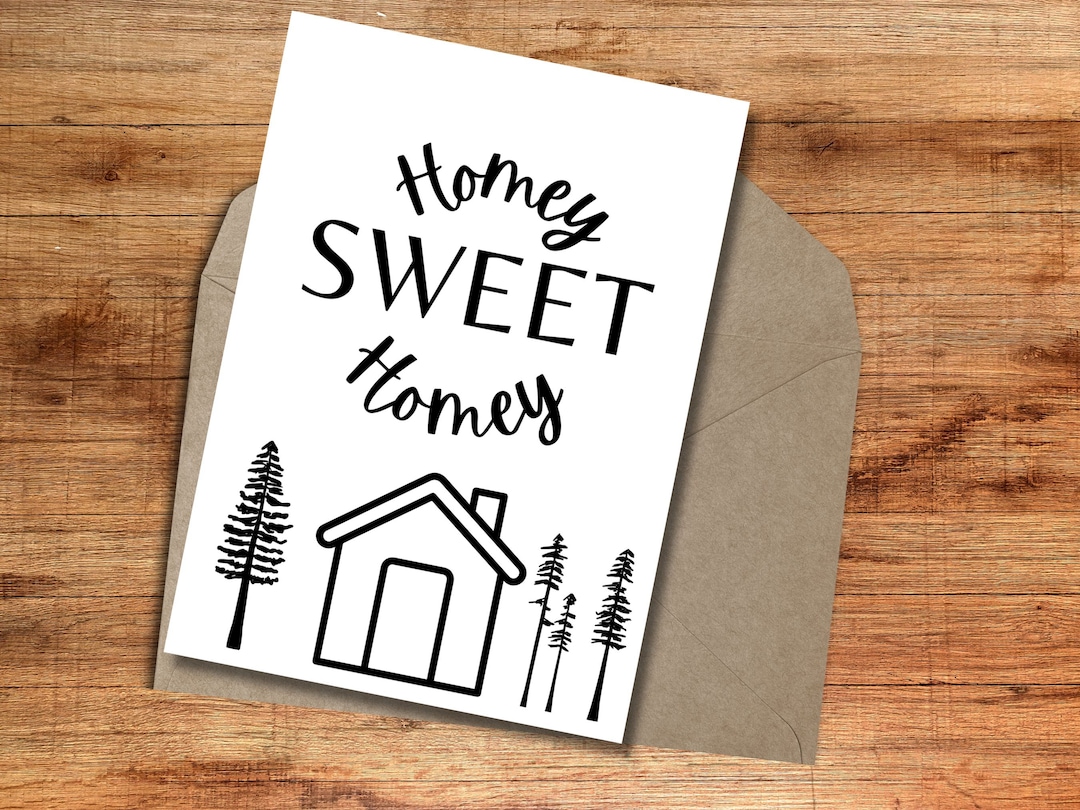 Homey Sweet Homey Housewarming Card / Instant PDF Printable Card / 5 X7 ...