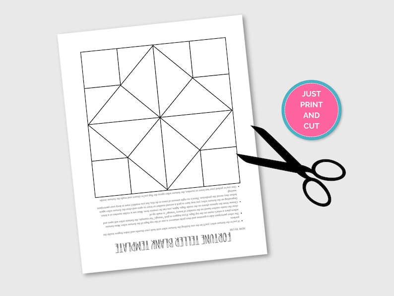 Fortune Teller Template / Instant PDF Download / Stress Catcher for ...