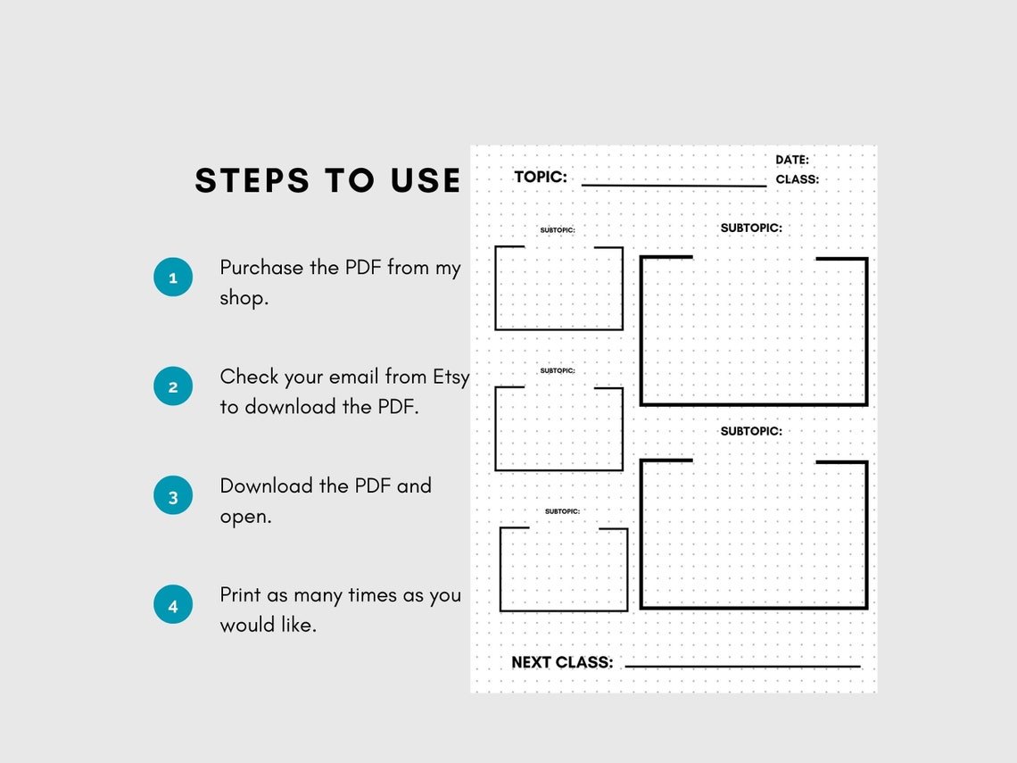 Boxing Method Note-taking Templates | US Letter, A4, A5 (digital ...