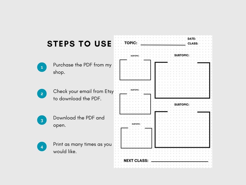 Boxing Method Note-taking Templates | US Letter, A4, A5 (digital ...