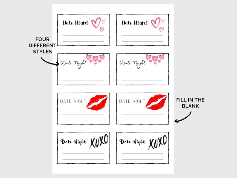 Printable Date Night Coupons: Customizable Romance for Every Occasion ...