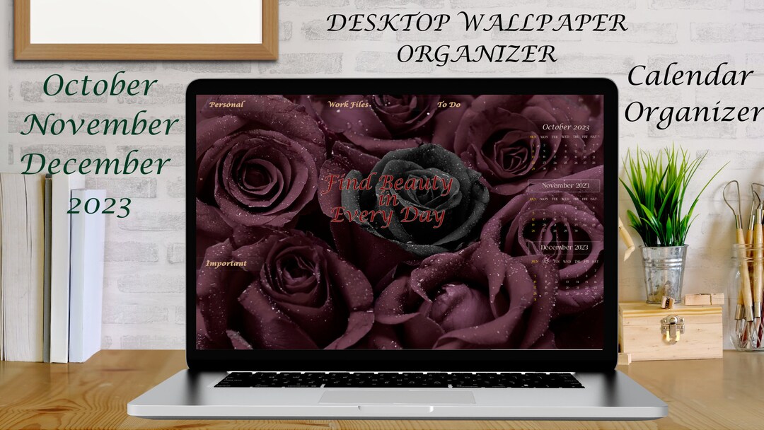 Desktop Wallpaper Organizer and Calendar - Etsy