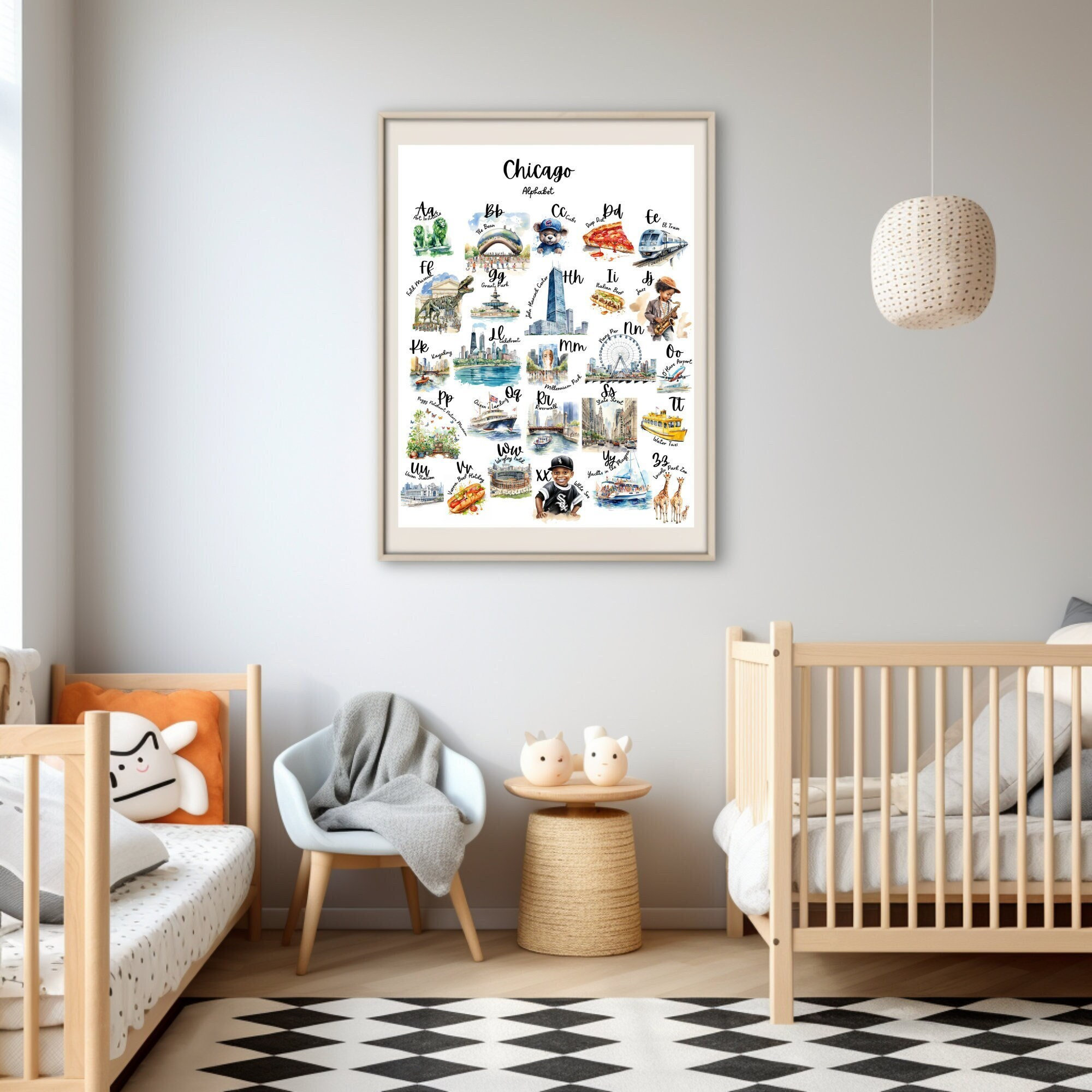 Chicago Alphabet Printable Poster Digital Download Wall Art Children's ...