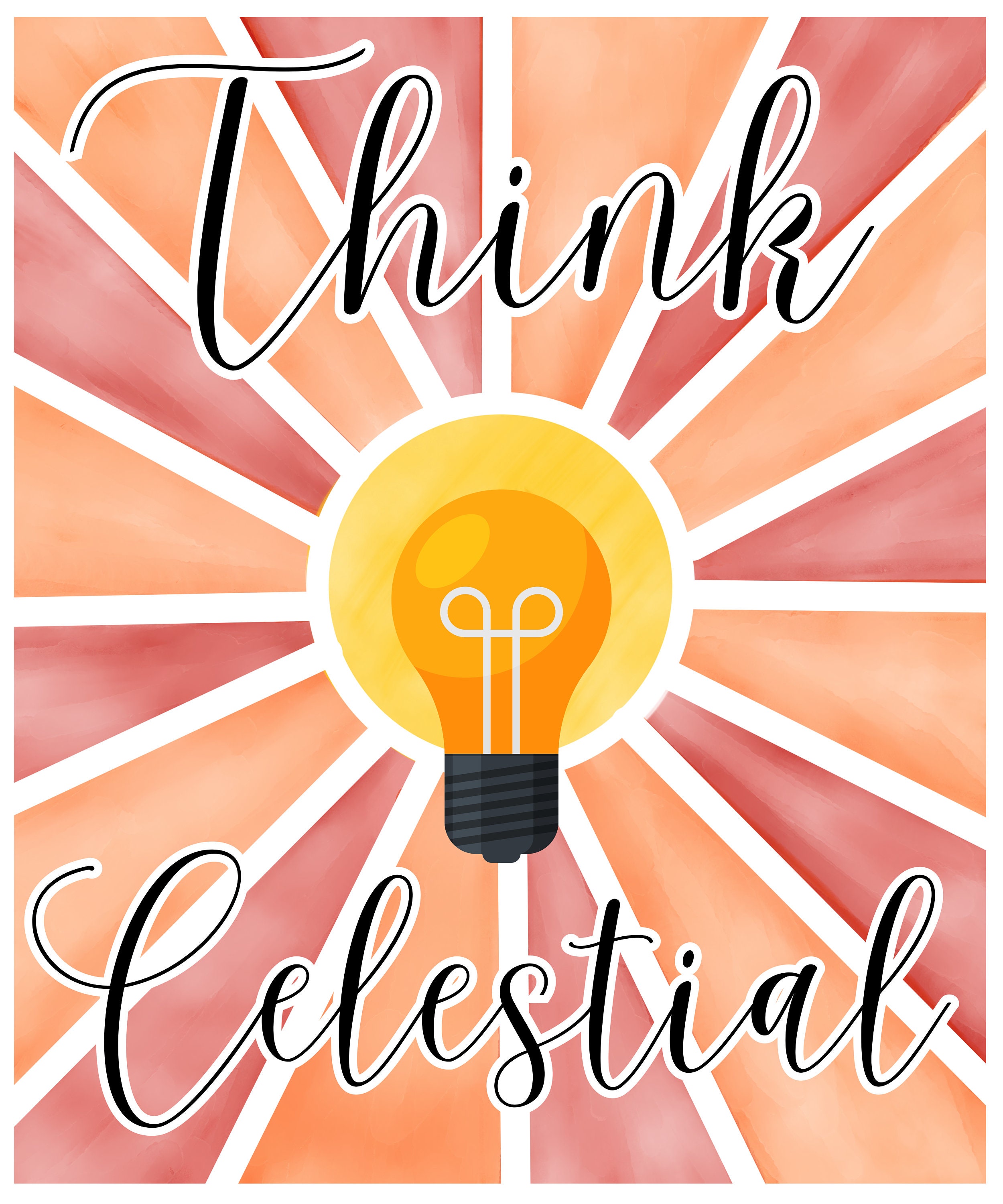 5 Think Celestial Digital Images image Files for Creating Posters, Gifts, Relief Society or ...