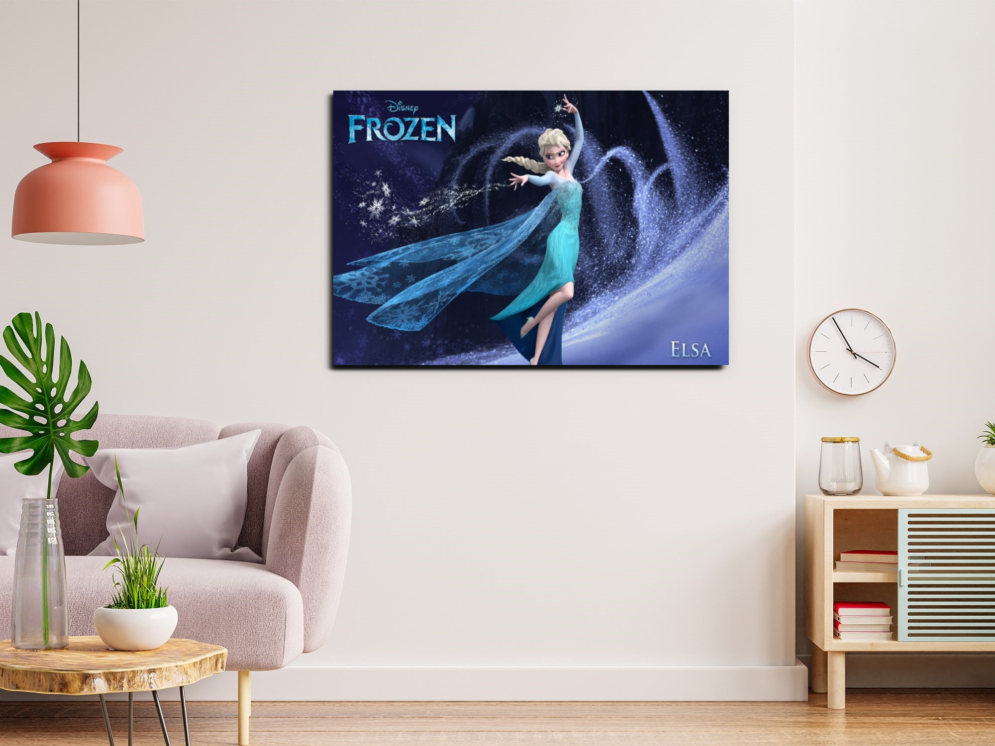 Snow Queen Disney Princess Elsa Canvas, Elsa Poster, Children Room ...
