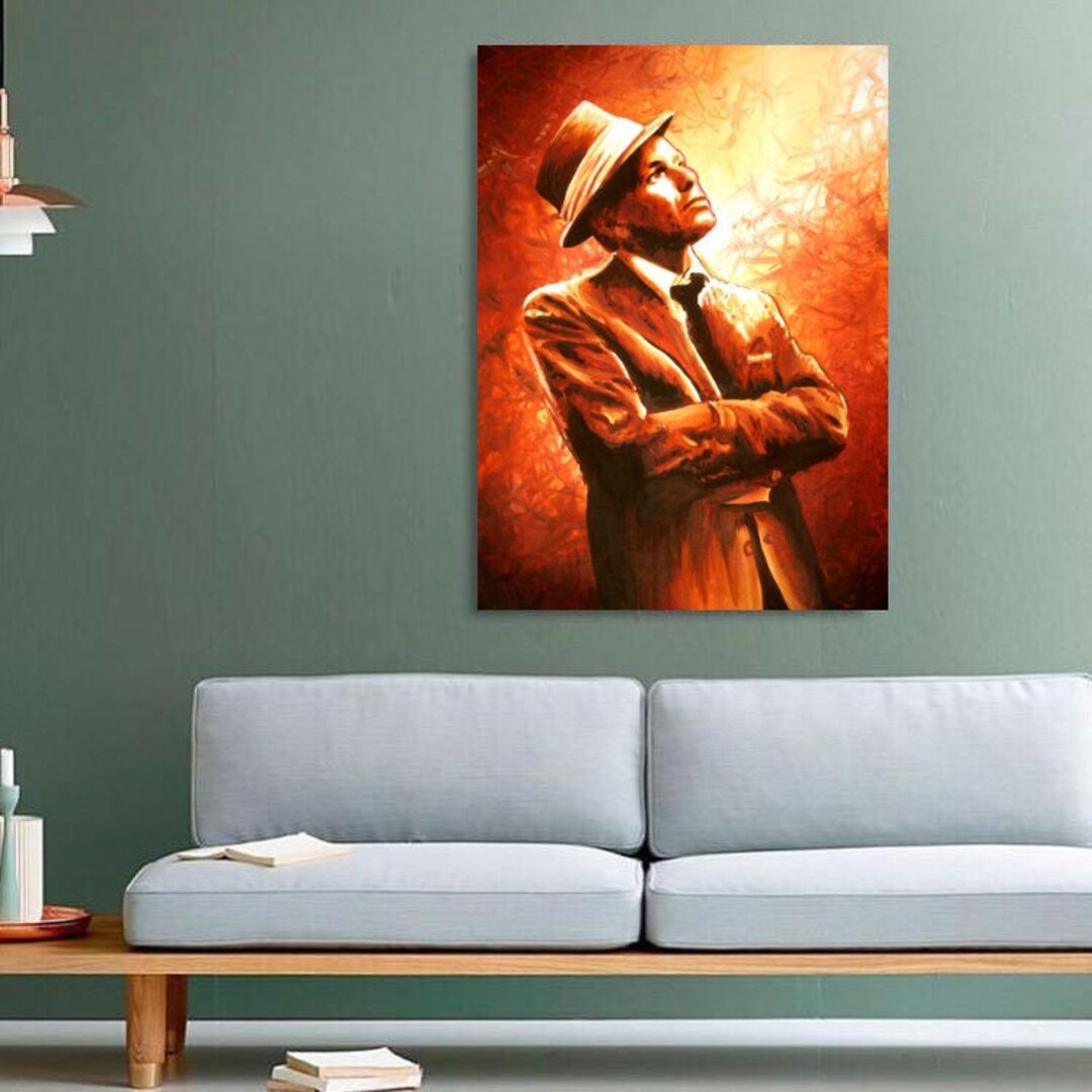Frank Sinatra Canvas Wall Art, Old Hollywood Artist Posters, Music Room ...