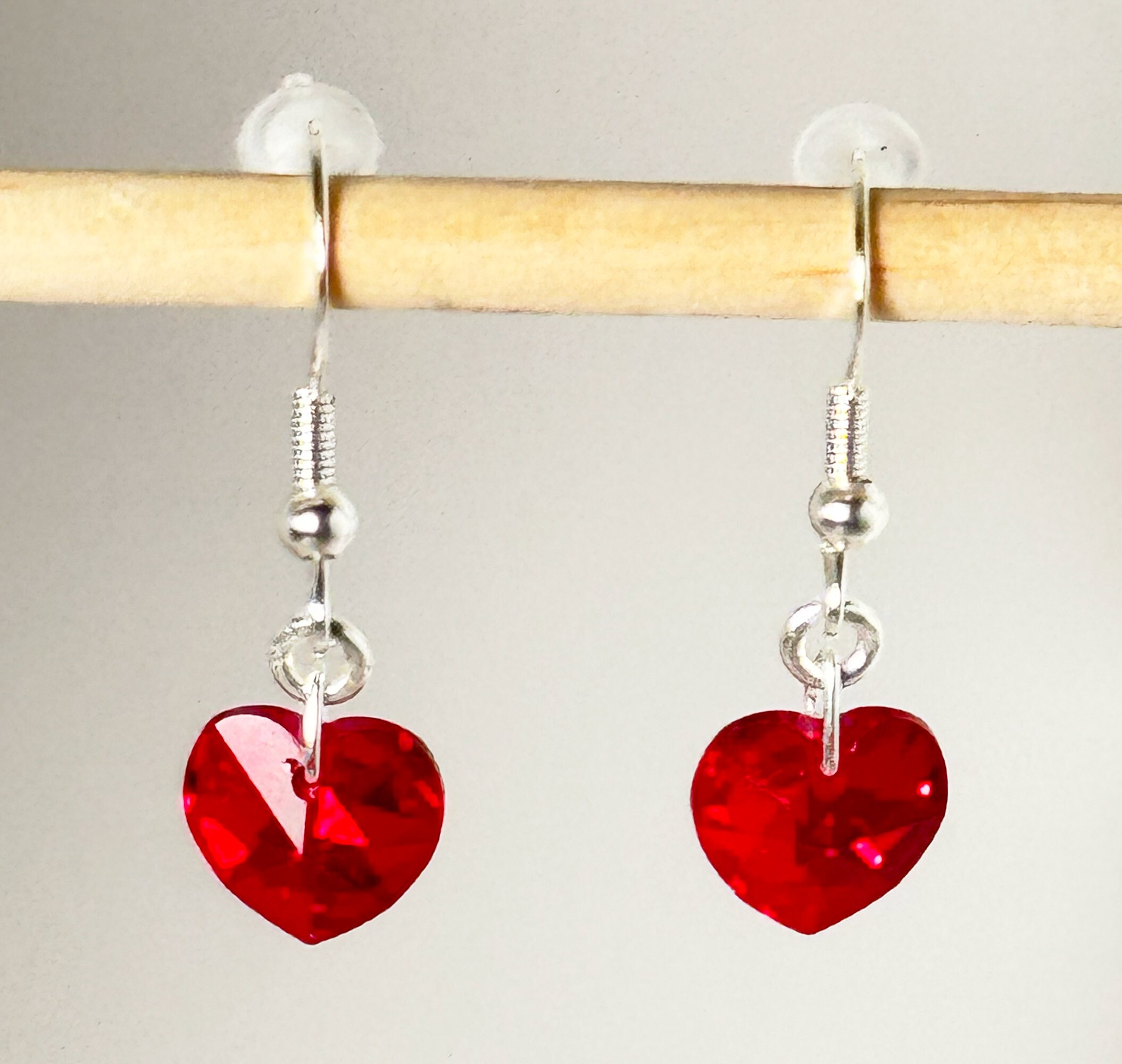 Swarovski Siam Red Crystal Heart Pendant Necklace on Sterling Silver ...