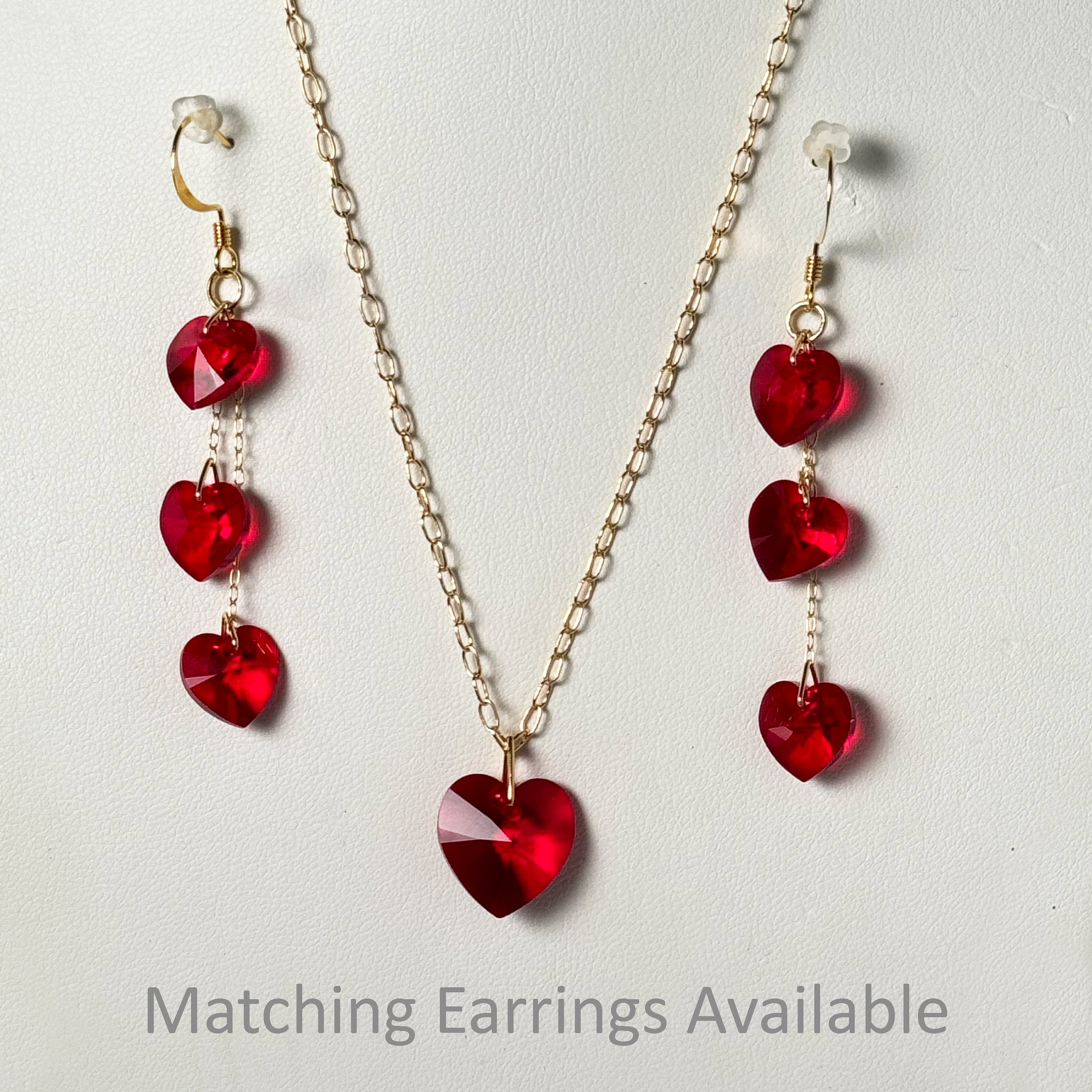 Swarovski Siam Red Crystal Heart Pendant Necklace on 14K GF Chain - Etsy