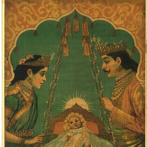 Shri Ram Janm (the Birth of Shri Rama) by Raja Ravi Varma and Ravi ...