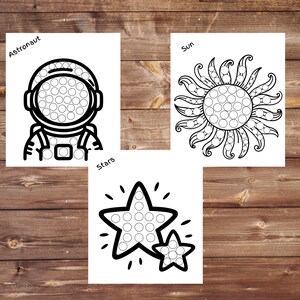 Outer Space Dot Marker Worksheets, Dot Marker Activities for Toddlers ...