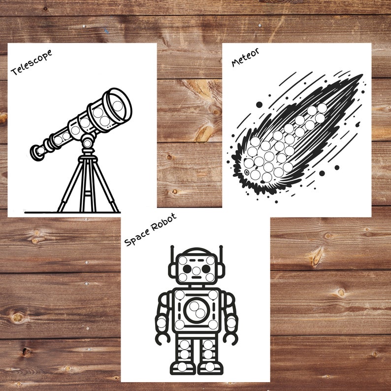 Outer Space Dot Marker Worksheets, Dot Marker Activities for Toddlers ...