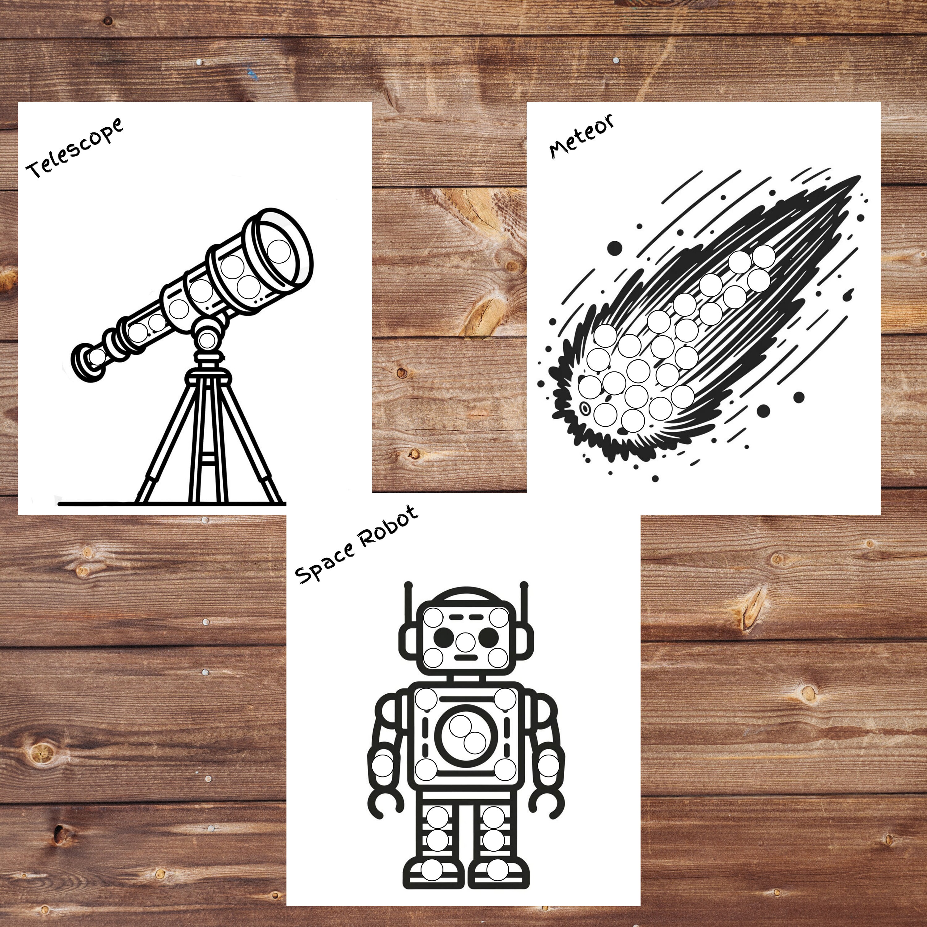 Outer Space Dot Marker Worksheets, Dot Marker Activities for Toddlers ...