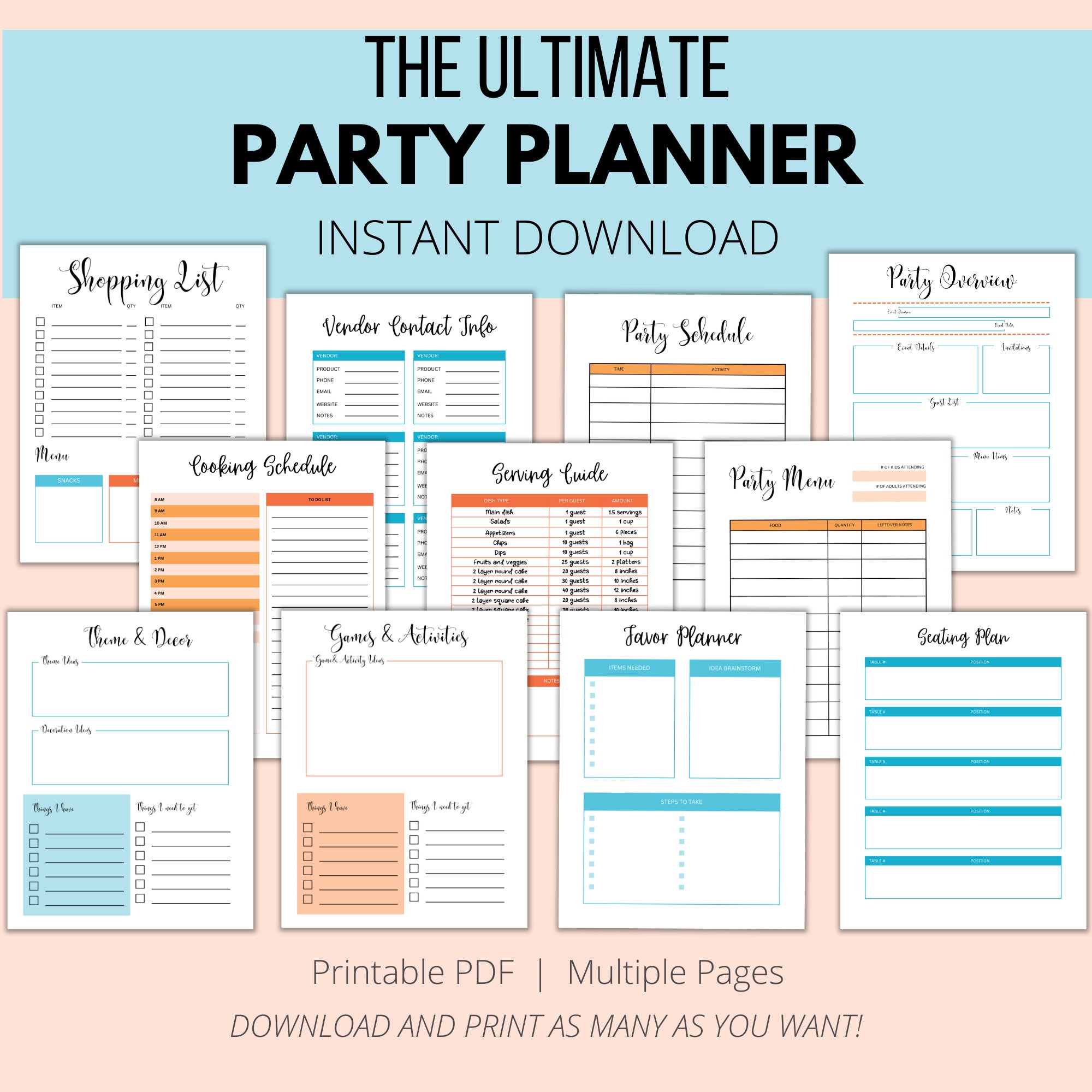 The Ultimate PARTY PLANNER | Instant Download | Printable PDF - Etsy UK