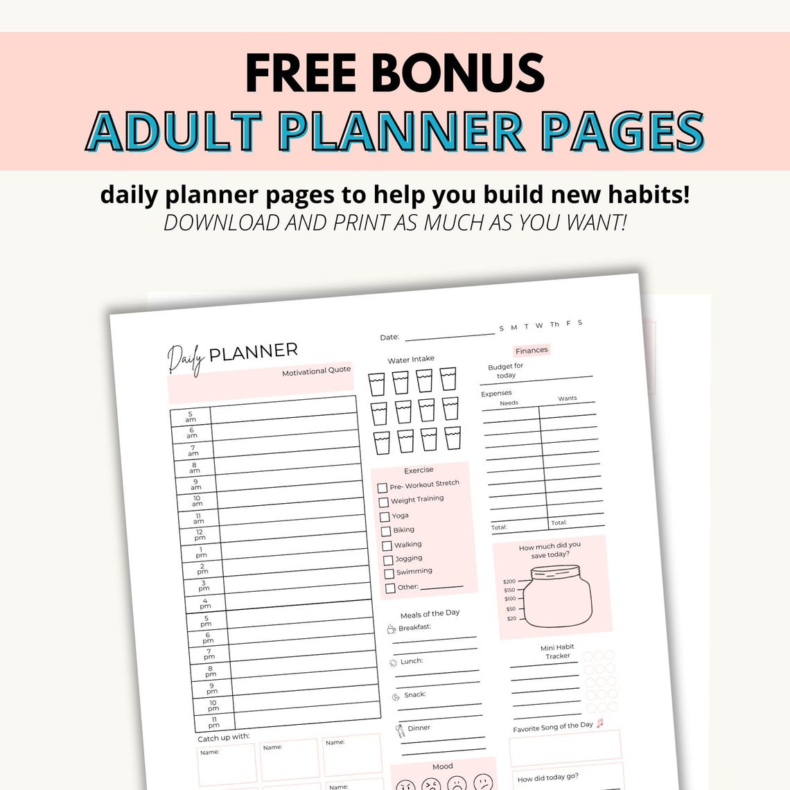 Kids Printable Planner – Daily and Weekly Planner for Kids, School ...