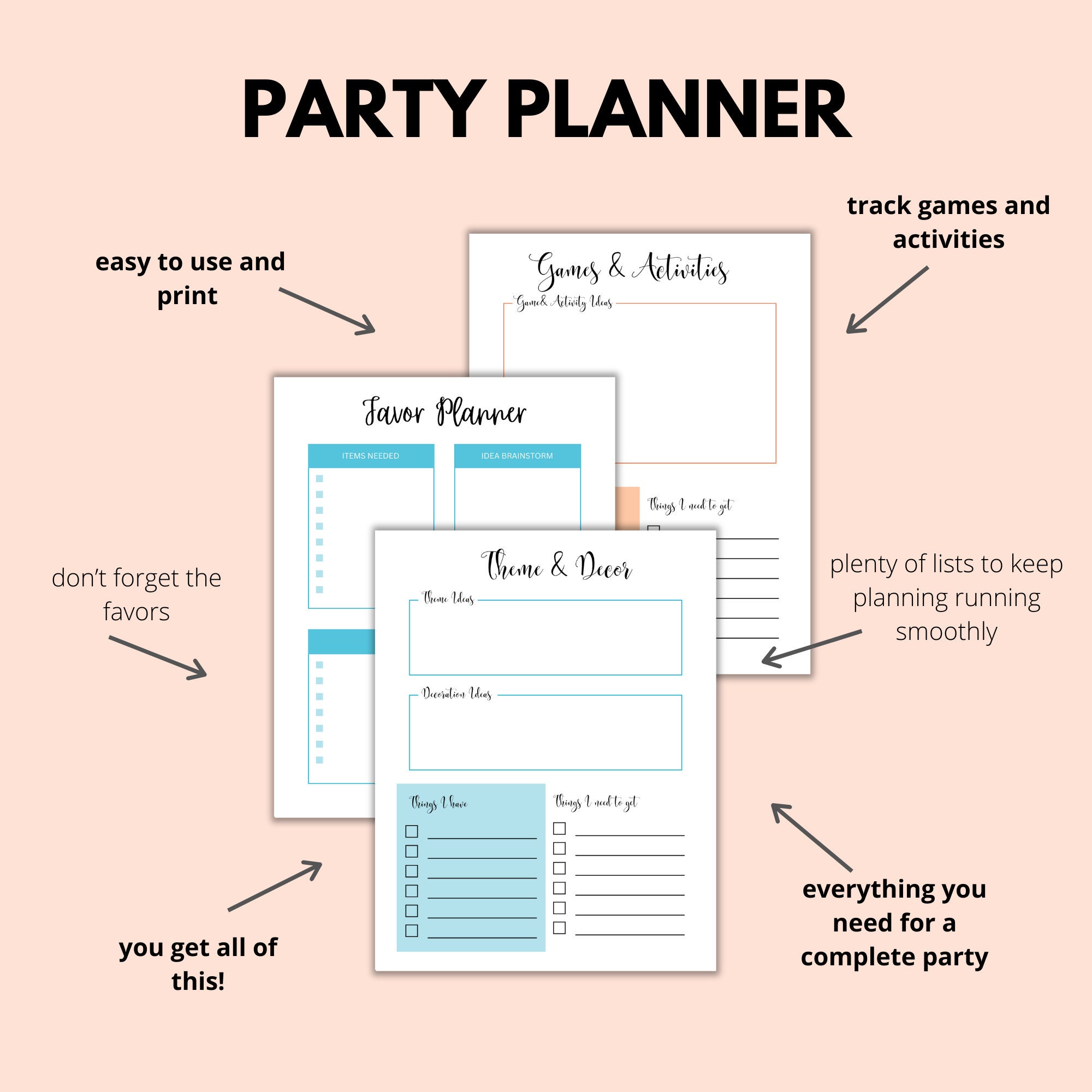 The Ultimate PARTY PLANNER | Instant Download | Printable PDF - Etsy UK