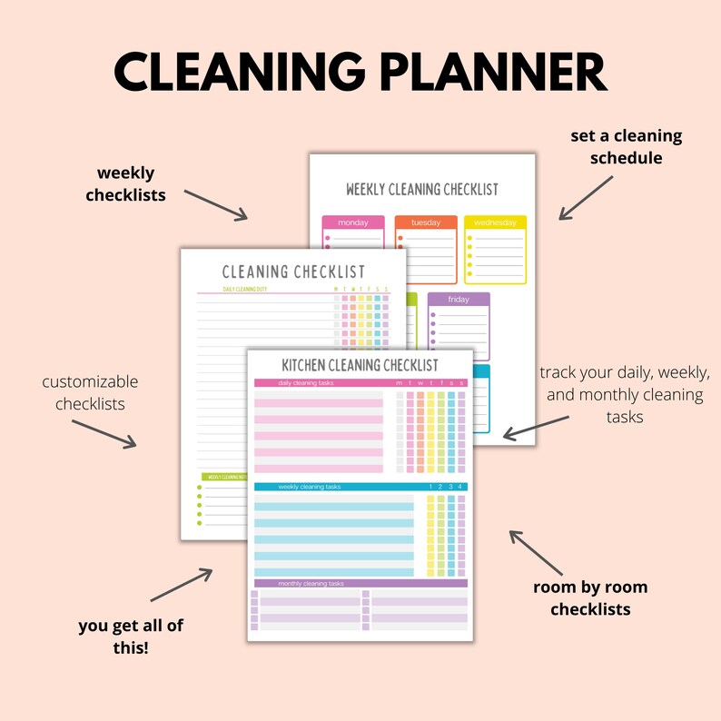 The ULTIMATE CLEANING PLANNER, Printable Cleaning Planner, Cleaning ...