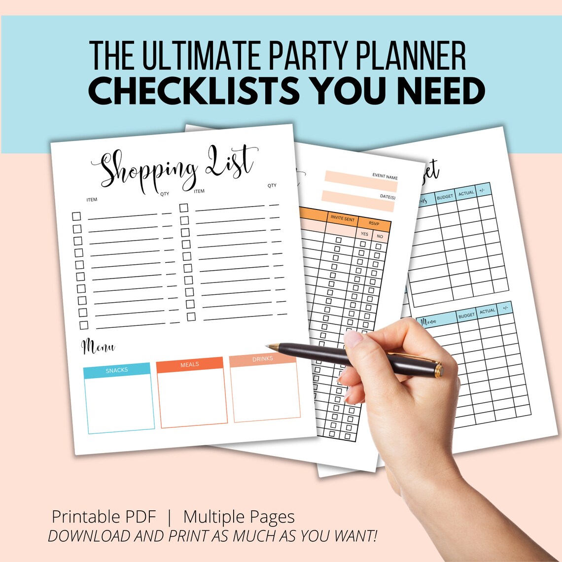 The Ultimate PARTY PLANNER | Instant Download | Printable PDF - Etsy UK