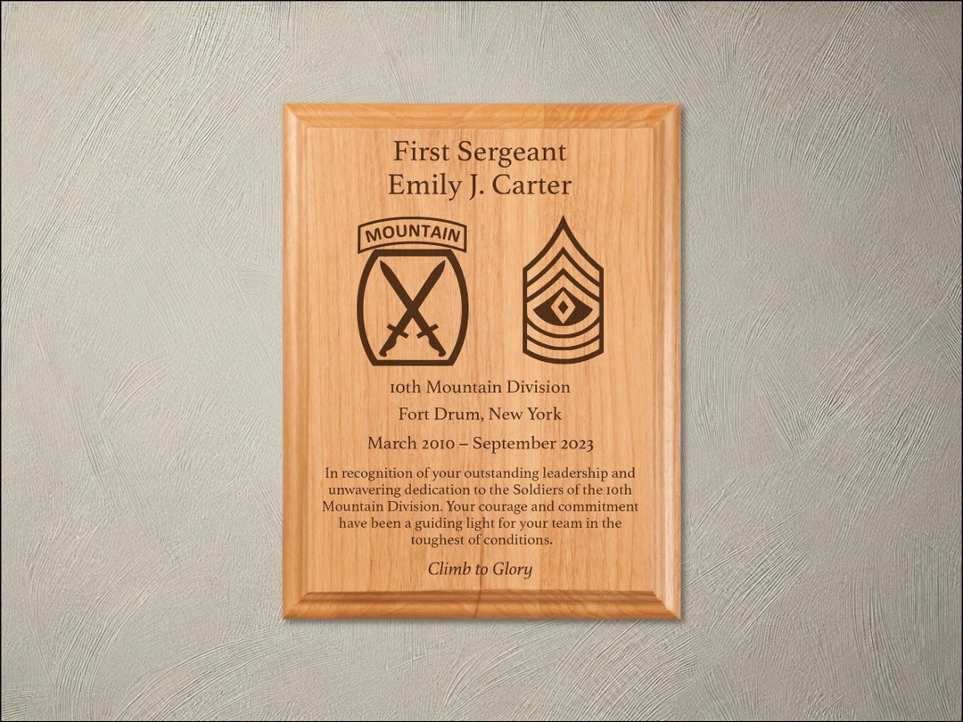 Custom Military Plaque - Personalized Wood Plaque Engraved With Unit ...