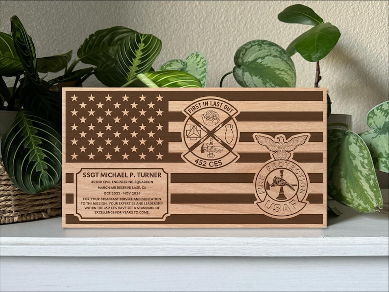 Custom Military Flag Plaque - Personalized Wood Flag - Etsy