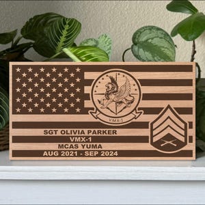 Custom Military Flag Plaque - Personalized Wood Flag - Etsy