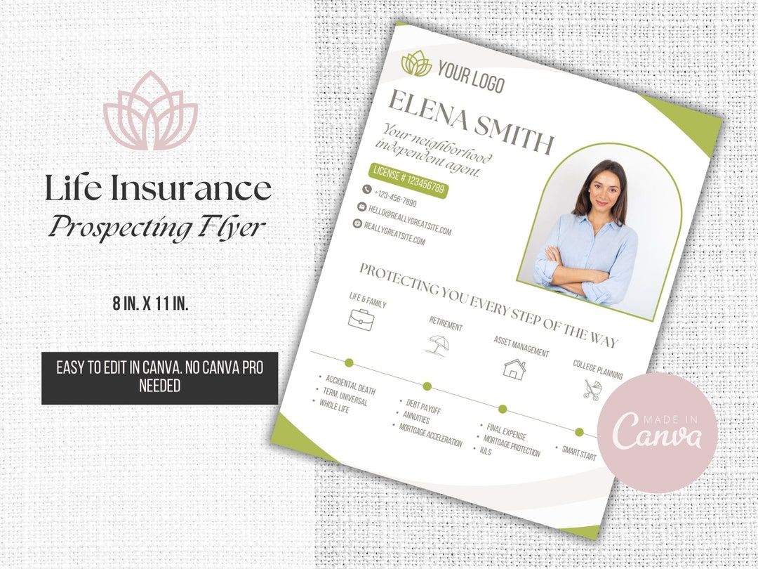 Life Insurance Flyer Template: Editable Canva Design - Etsy