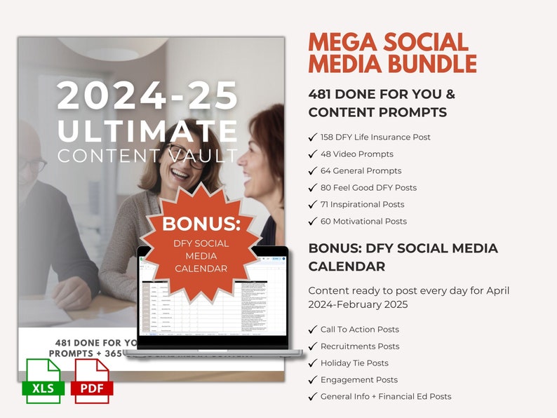 Life Insurance Social Media Planner: 480 Content Ideas + Ready-to-post ...
