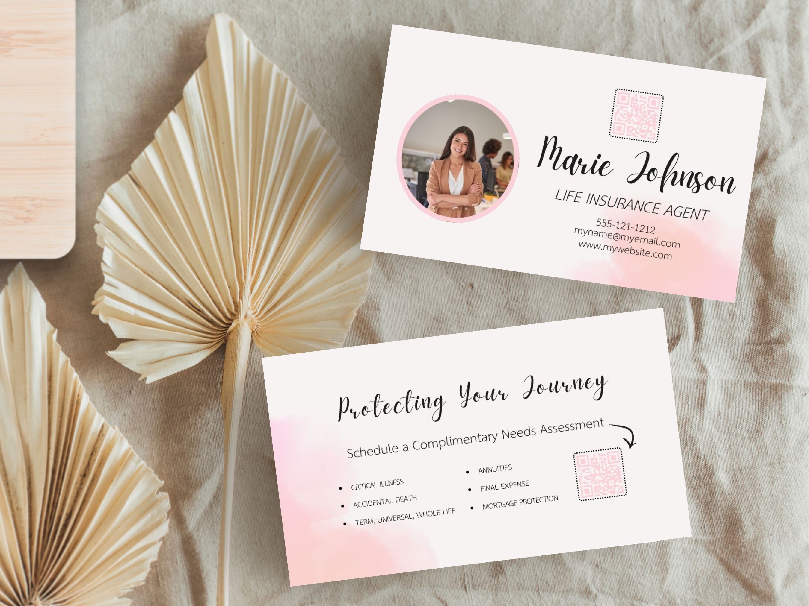 Insurance Agent Business Card | Canva Template - No Canva PRO Needed ...